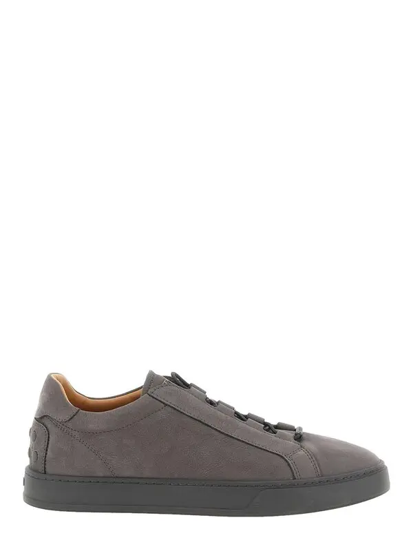 TOD'S Suede Leather Slip-on Sneakers With Gommini Heel Detail - Grey
