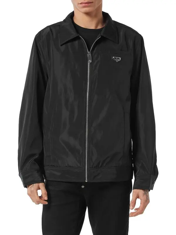 Philipp Plein Lightweight Polyester Zip-up Jacket - Black