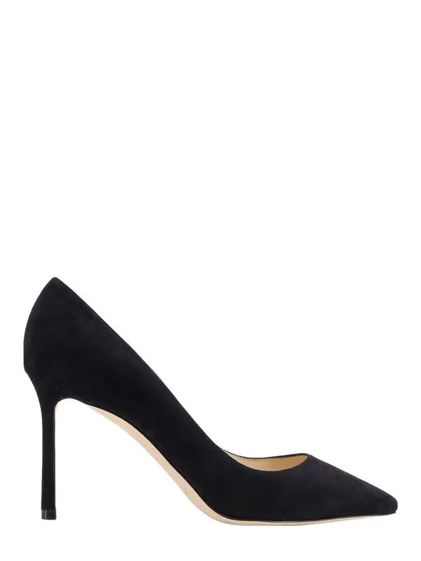 JIMMY CHOO Suede Pointed Toe Stiletto Pumps - Black