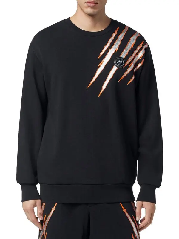 PLEIN SPORT Sweatshirt With Graphic Detail - Black