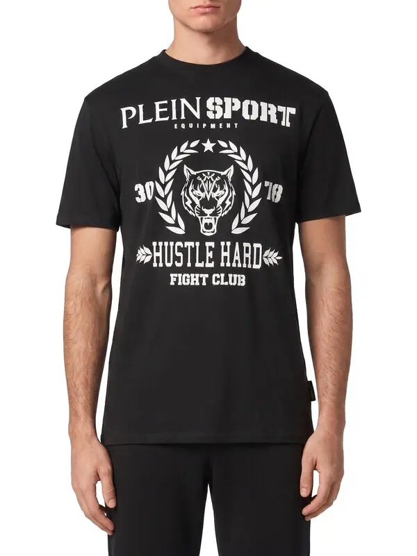 PLEIN SPORT Contrasting Graphic Print Cotton T-shirt - White 1