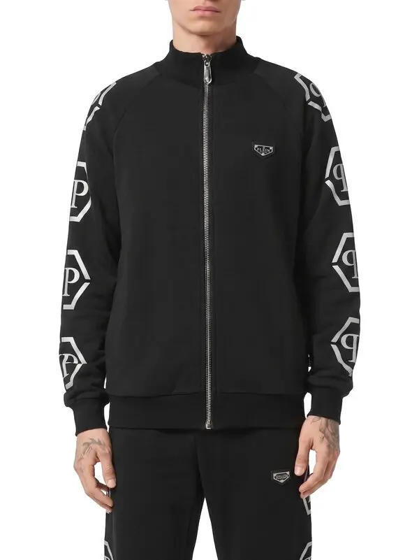 Philipp Plein Track Jacket With Logo Detail - Black