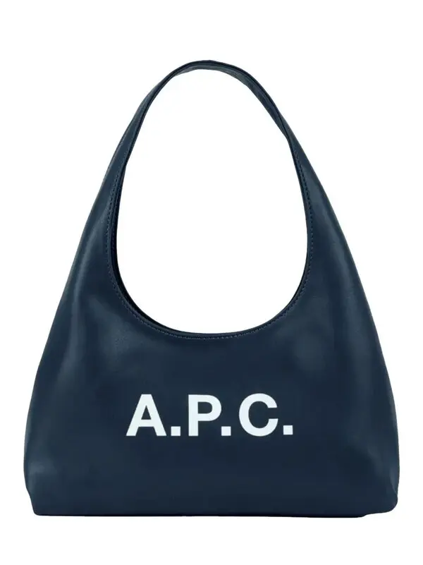 A.p.c. Ninon Flared Shoulder Bag With Printed Logo - Blue