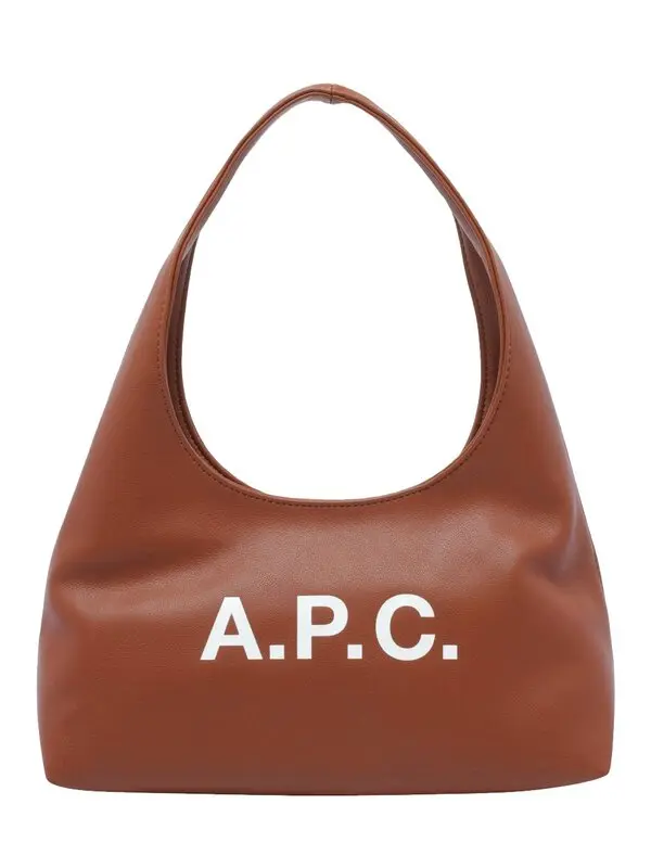 A.p.c. Ninon Flared Shoulder Bag With Printed Logo - Brown