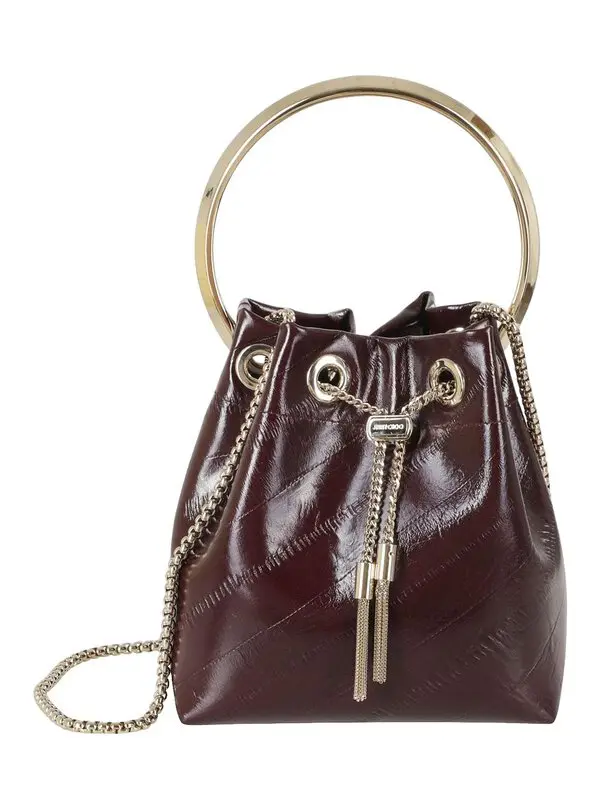 JIMMY CHOO Bucket Bag With Chain Strap - Brown