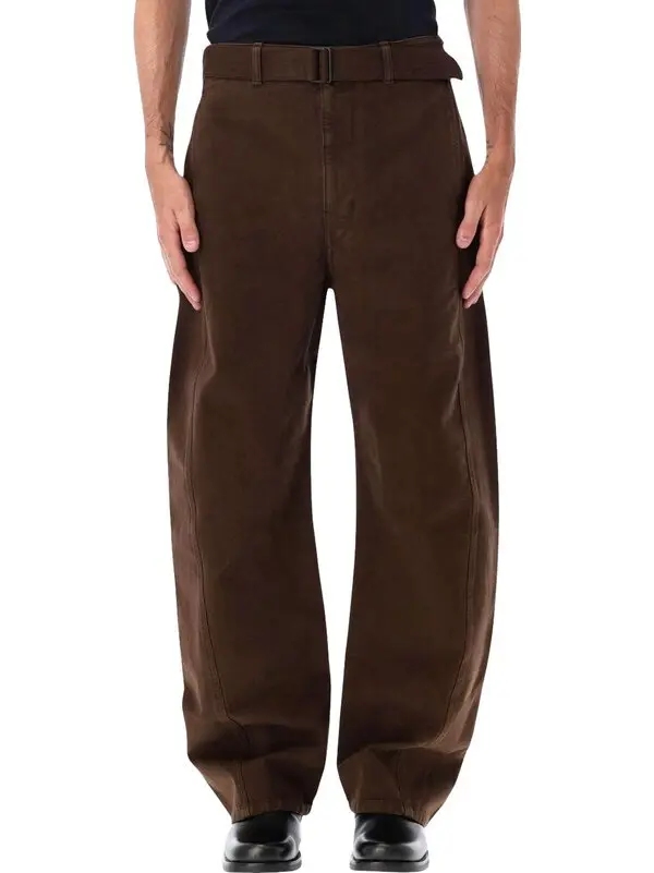 LEMAIRE Baggy Wide-leg Cotton Denim Jeans - Brown