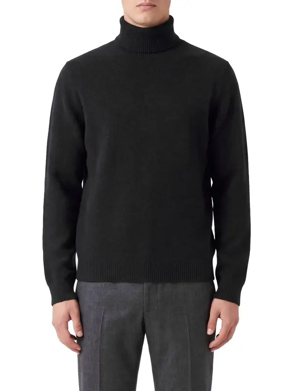 ROBERTO COLLINA Wool And Baby Camel Blend Turtleneck Jumper - Black