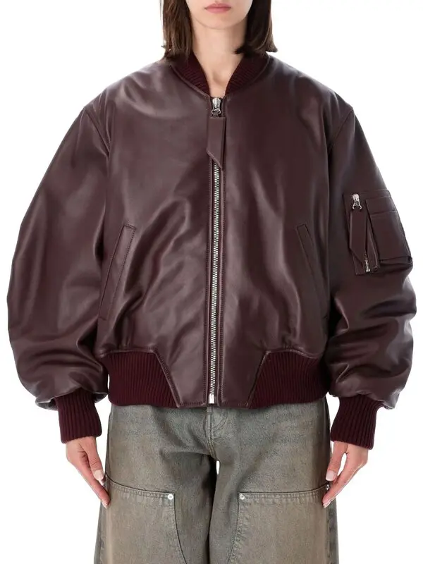 Attico Bomber Jacket - Wine