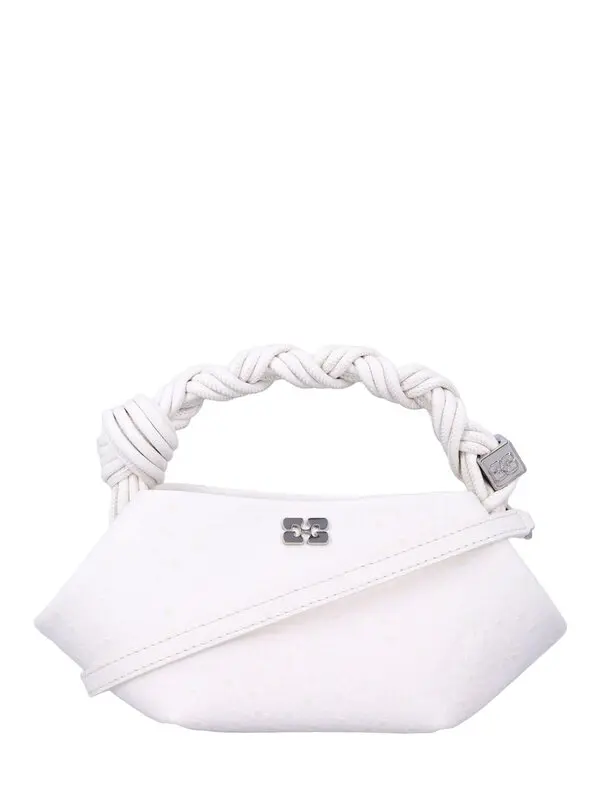 GANNI Twisted Handle Handbag - White