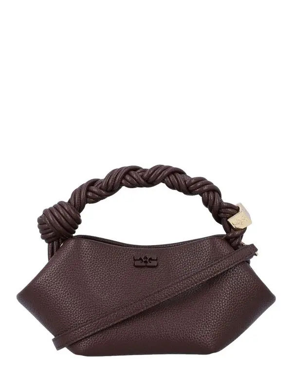 GANNI Twisted Handle Handbag - Coffee