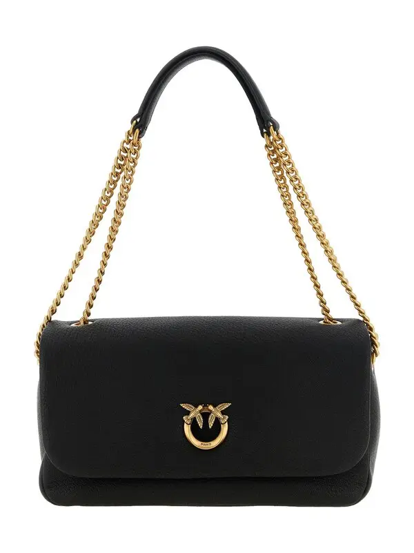 Pinko Shoulder Bag With Chain Strap - Black
