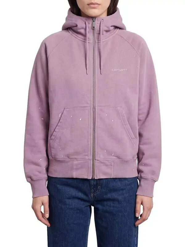 Carhartt Work In Progress Abstract Print Cotton Zip-up Hoodie - Pink