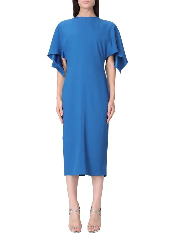 Stella McCartney Crêpe Midi Tunic Dress With Teardrop Back - Blue