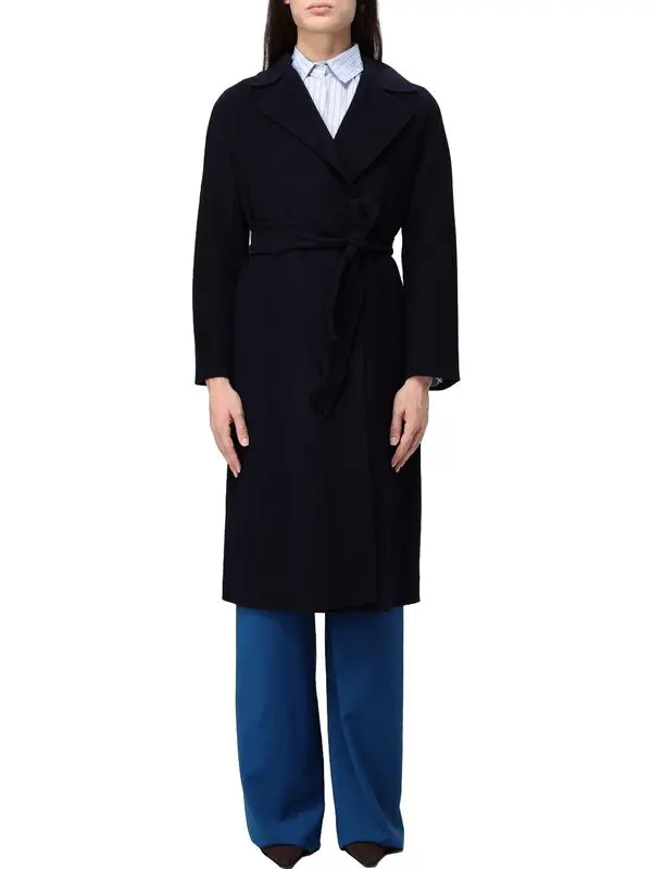 Max Mara Belted Coat - Navy