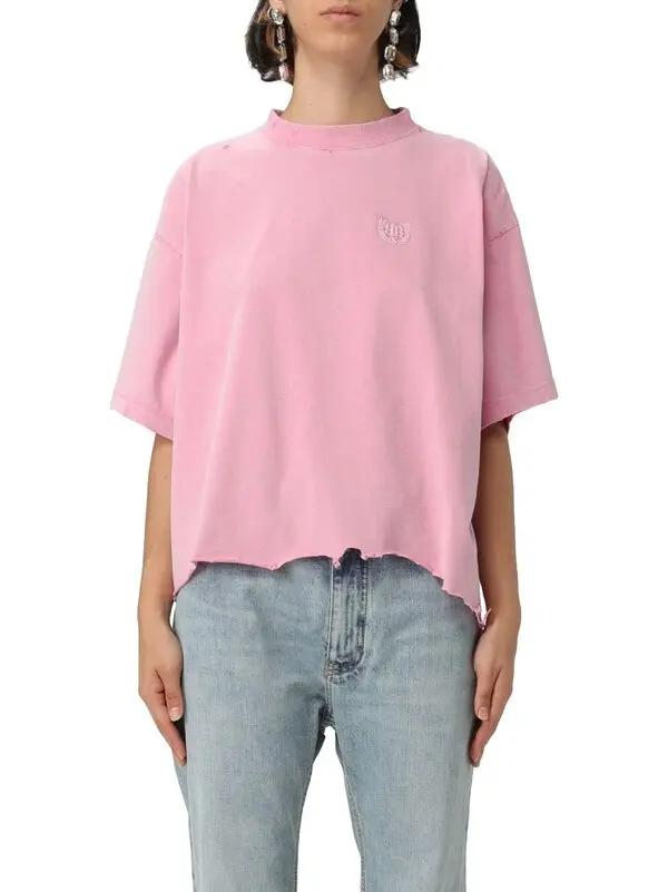 Balenciaga Distressed Logo T-shirt - Pink