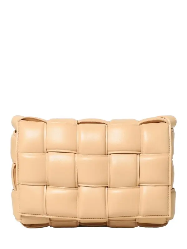 Bottega Veneta Padded Cassette Bag In Woven Leather - Beige