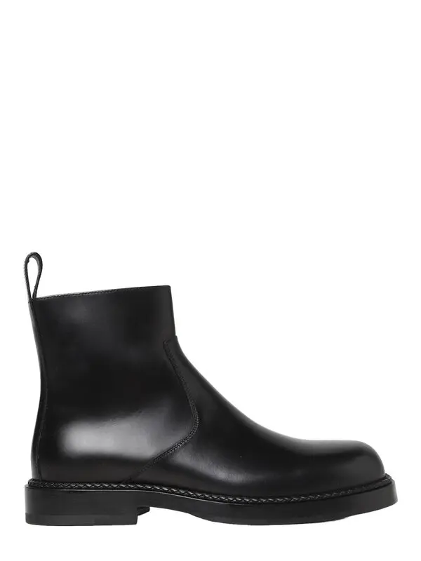 Bottega Veneta Strut Leather Ankle Boots With Zip - Black