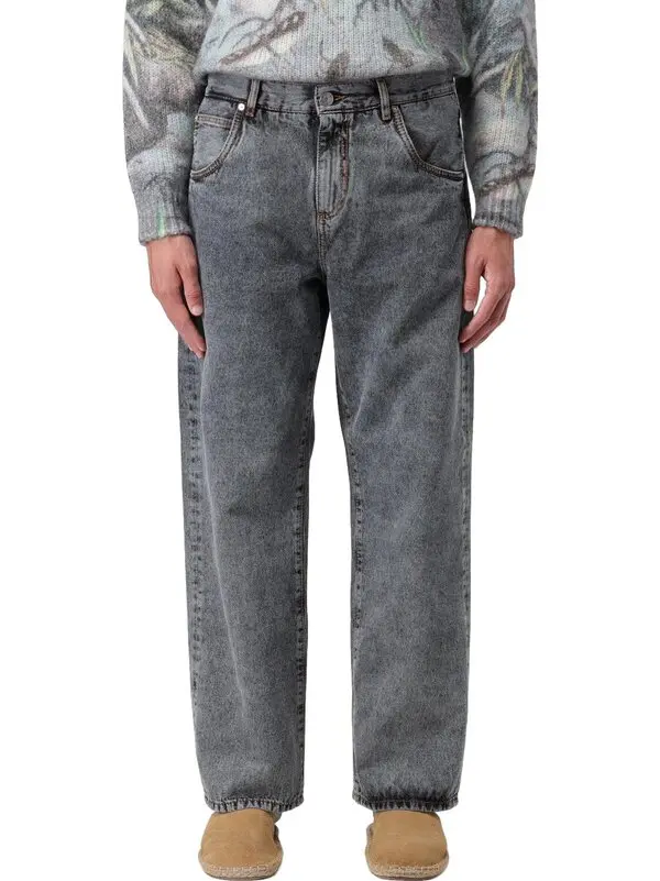 Etro Embroidered Logo Denim Jeans - Grey
