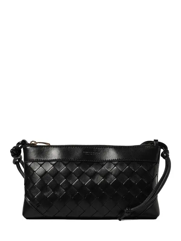 Bottega Veneta Woven Leather Shoulder Bag - Black