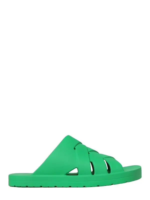 Bottega Veneta Woven Slides - Green