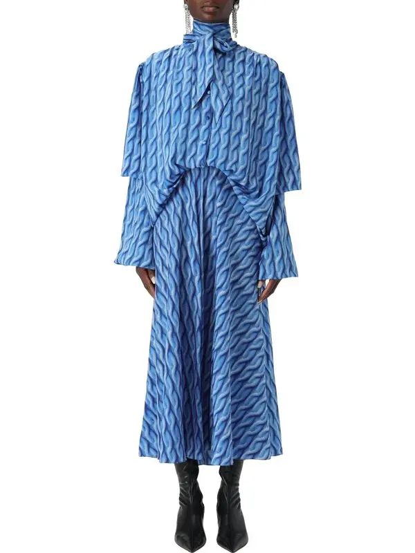 Balenciaga Printed Dress - Gnawed Blue