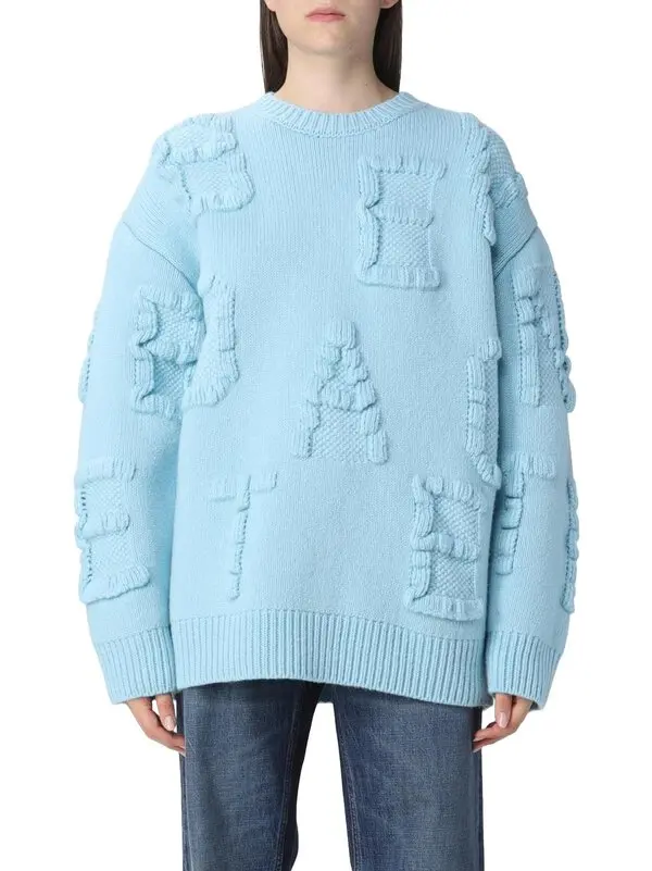 Bottega Veneta All-over Logo Wool Sweater - Sky