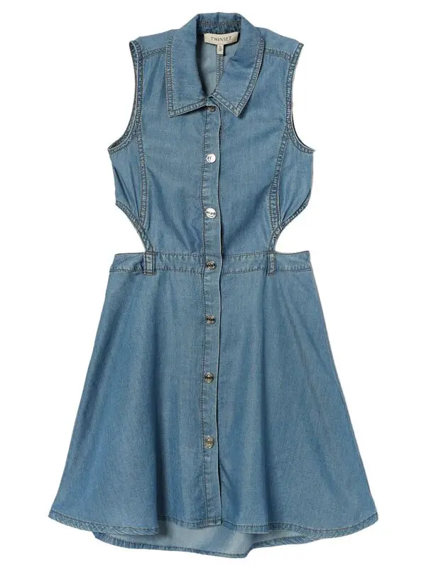 TWINSET Cut Out Lyocell Dress - Blue