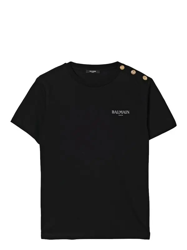 Balmain Cotton T-shirt With Logo - Black