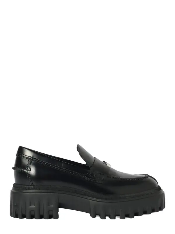 Hogan Leather Platform Loafers - Black