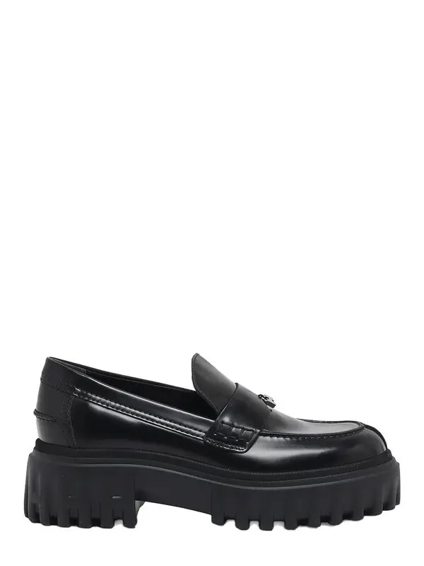 Hogan Leather Platform Loafers - Black