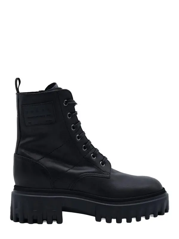 Hogan Lace-up Lug Sole Boots - Black