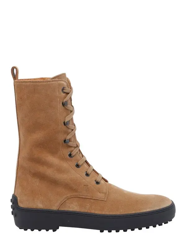 TOD'S Suede Lace-up Boots - Brown