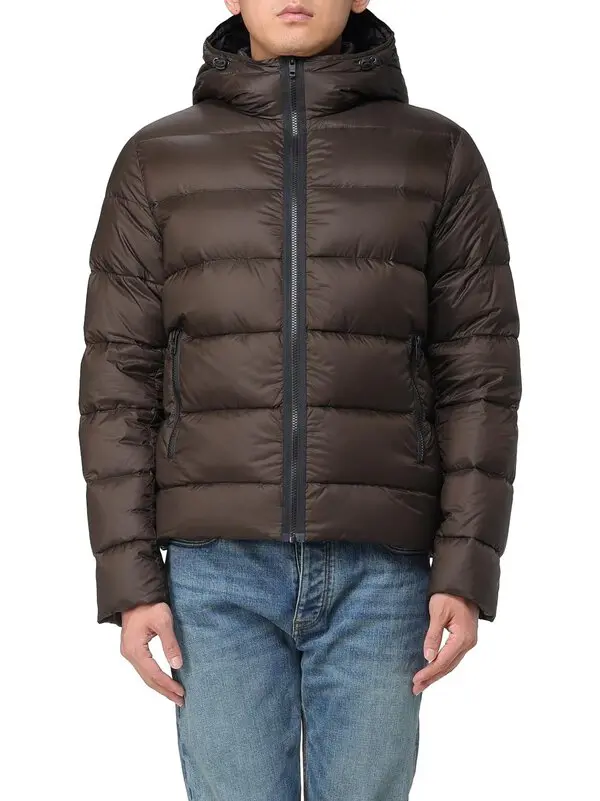 FAY Puffer Jacket With Hood - Brown