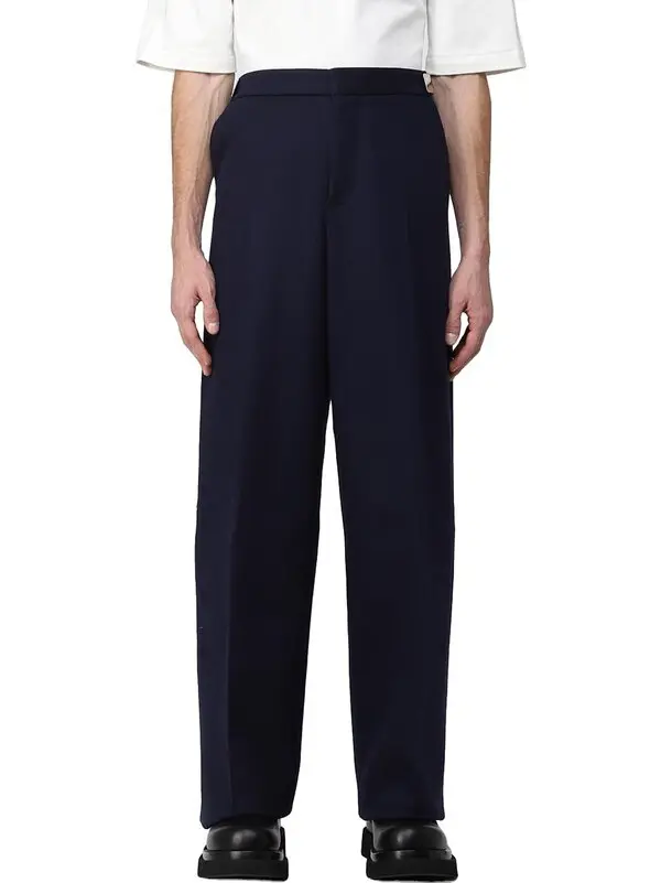 Bottega Veneta Wool Flannel Wide Leg Pants - Blue