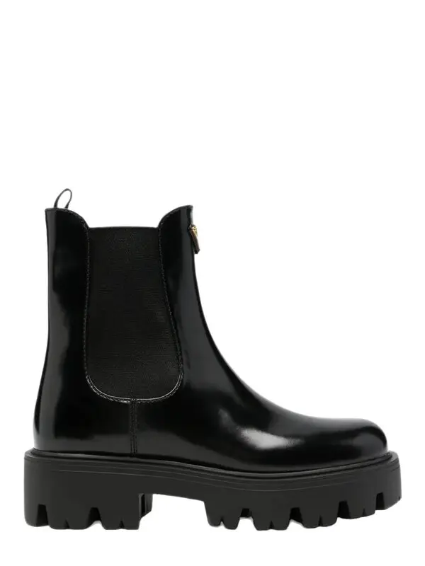 Prada Brushed Leather Chelsea Boots - Black