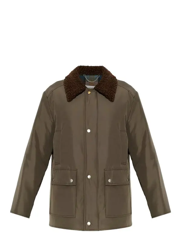 MAISON MARGIELA Padded Jacket With Shearling Collar - Green