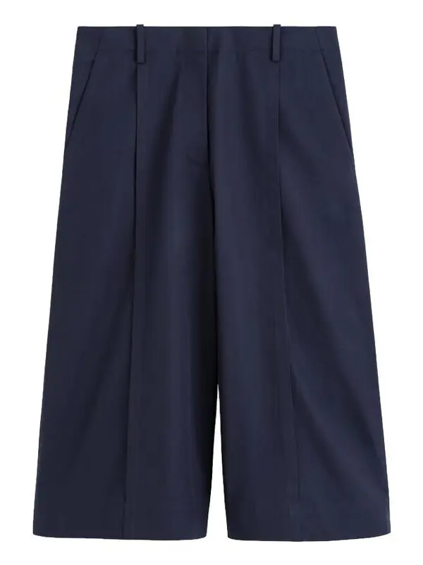 Cos Tailored Cotton-twill Culottes - Navy