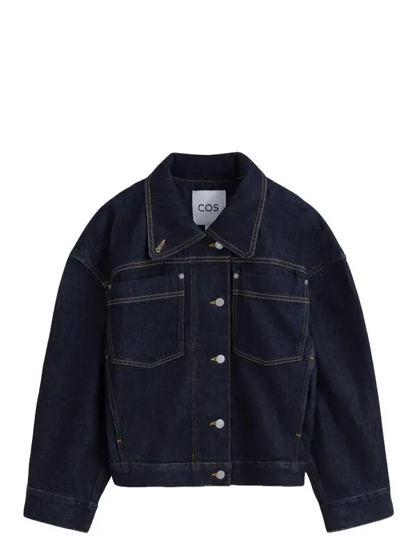 Cos Mock-neck Denim Jacket - Indigo