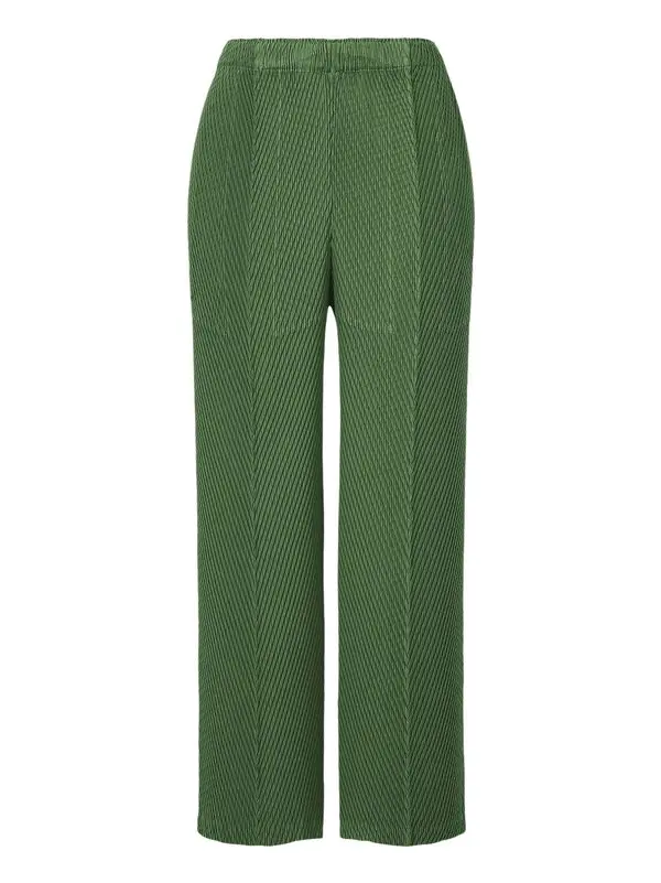 Issey Miyake Rhombus Pleats Pants - Green