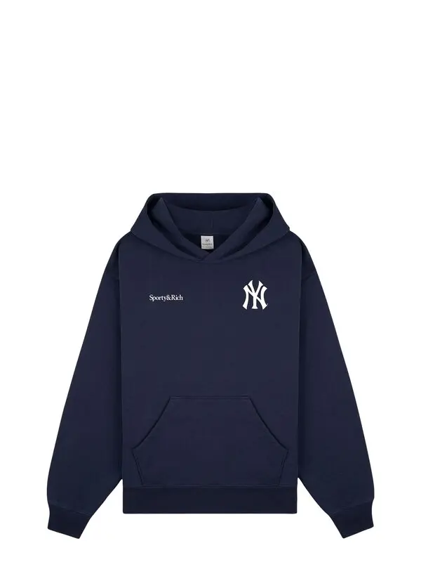 SPORTY & RICH Yankees Curve Hoodie - Blue