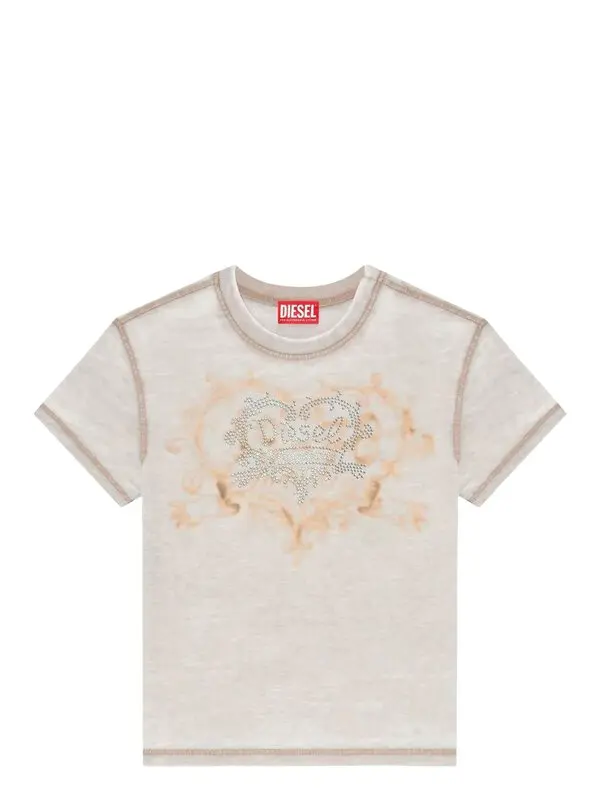 DIESEL® Embellished Heart Logo T-shirt - Grey