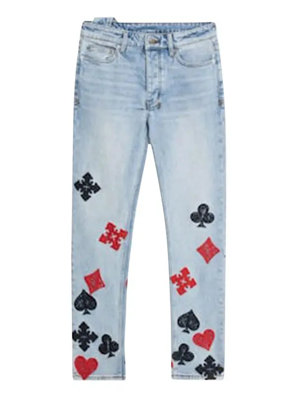 Ksubi Chitch Duke Jeans With Card Motifs - Blue
