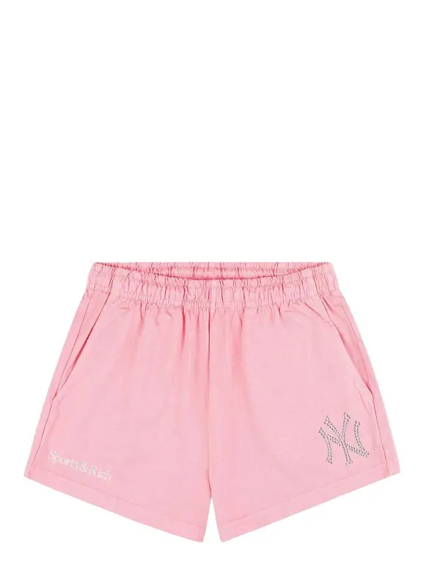 SPORTY & RICH Yankees Krystal Disco Short - Pink