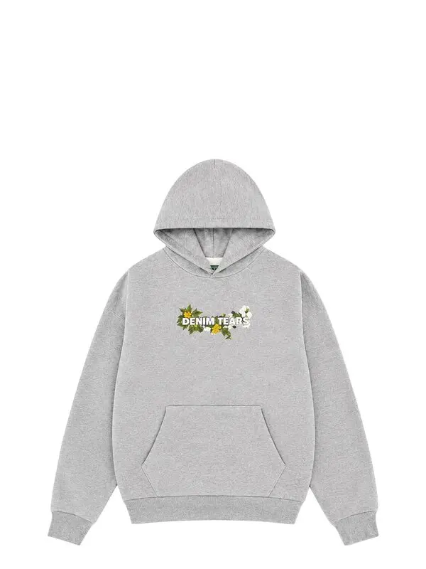 DENIM TEARS Floral Logo Hoodie - Grey