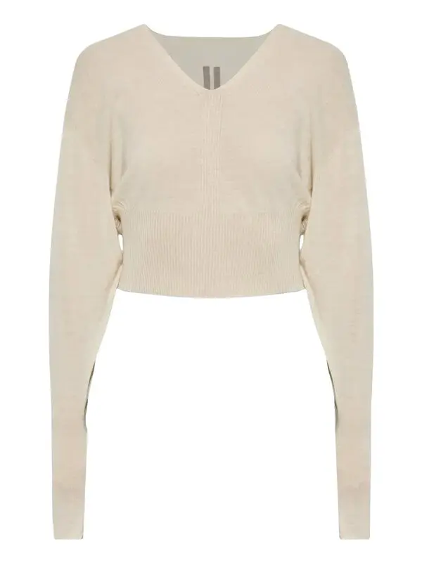 Rick Owens V Neck Cropped Top - Tan