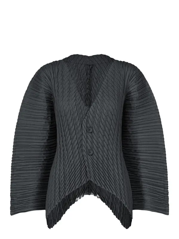 Issey Miyake Pleated Cardigan - Blue