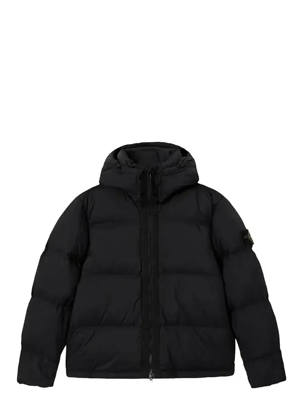 Stone Island Quilted Hooded Jacket - Black