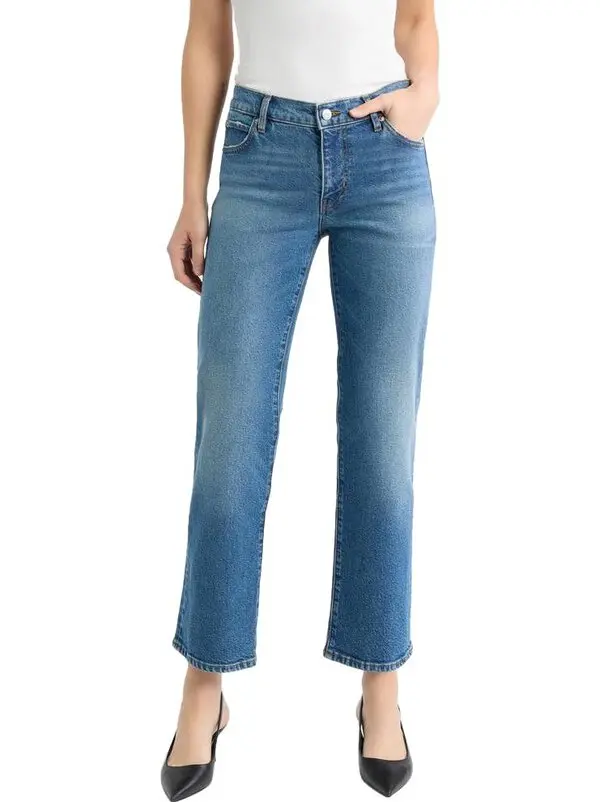 FRAME Cigarette Crop Straight Leg Jeans - Finch