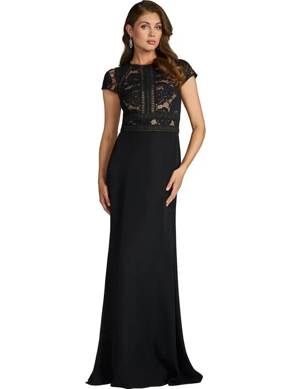 Tadashi Shoji Catrine Lace Bodice Gown - Black/nude