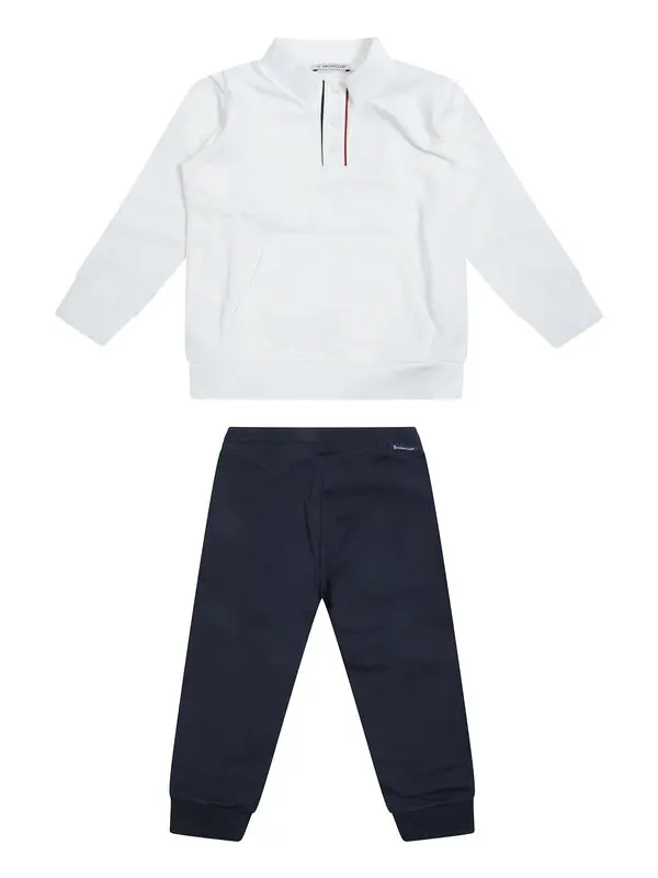 Moncler Baby Knitwear Ensemble With Contrast Trim - Bianco